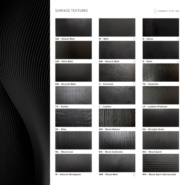 21 Texture Surface Finishes of Wilsonart Laminate / High Pressure ...